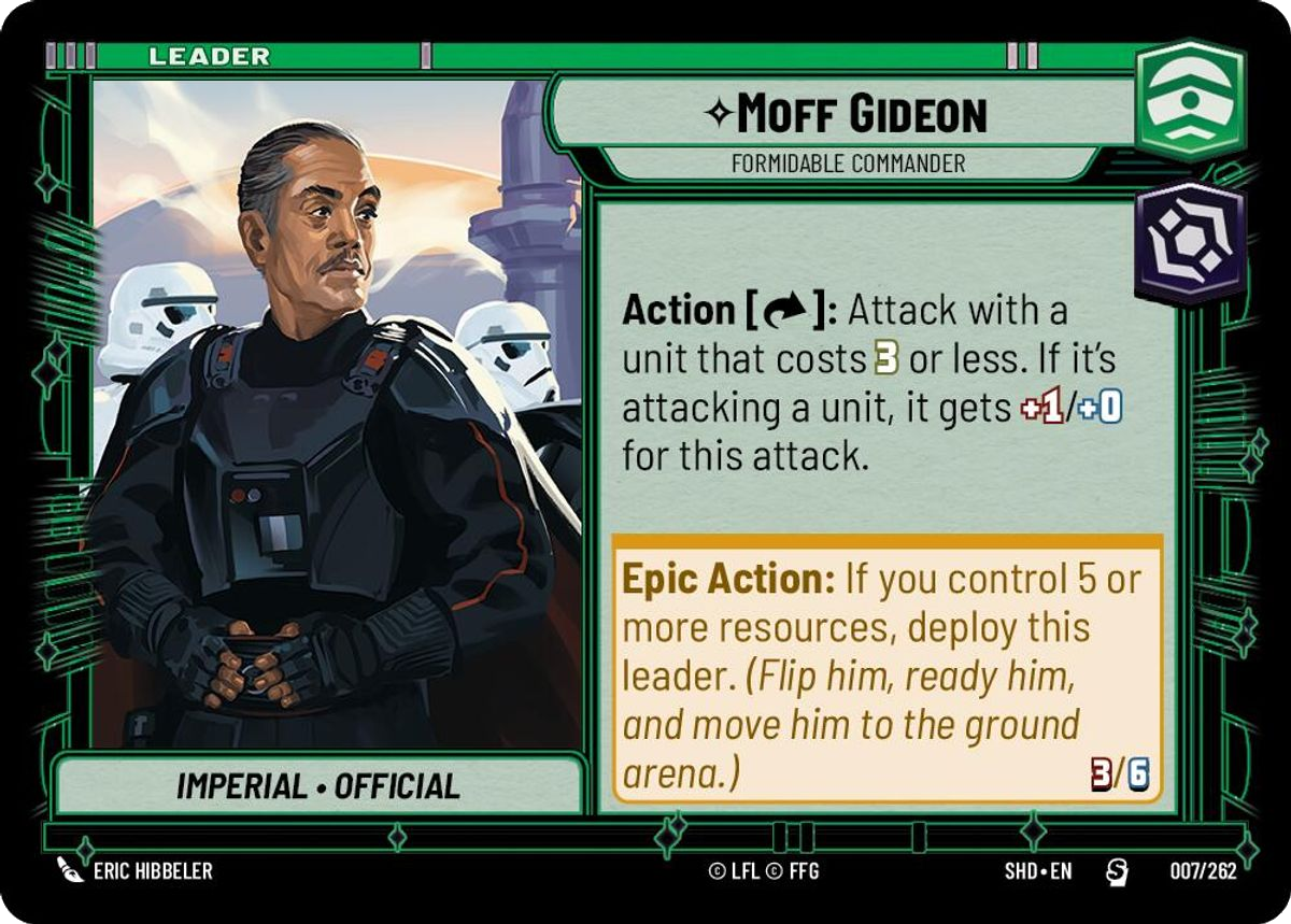 Moff Gideon, Formidable Commander · Shadows of the Galaxy (SHD) #7/262 ...