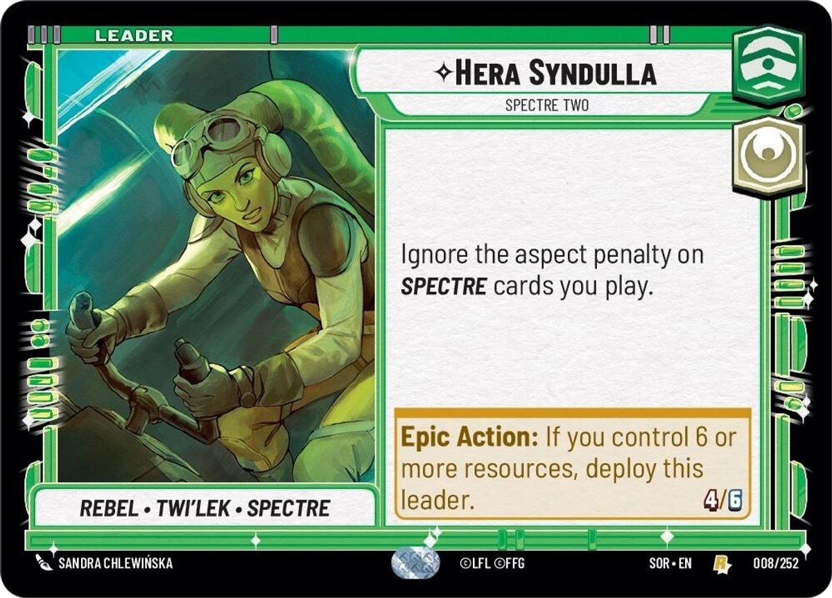 Hera Syndulla, Spectre Two · Spark of Rebellion (SOR) #8/252 · SWU Codex